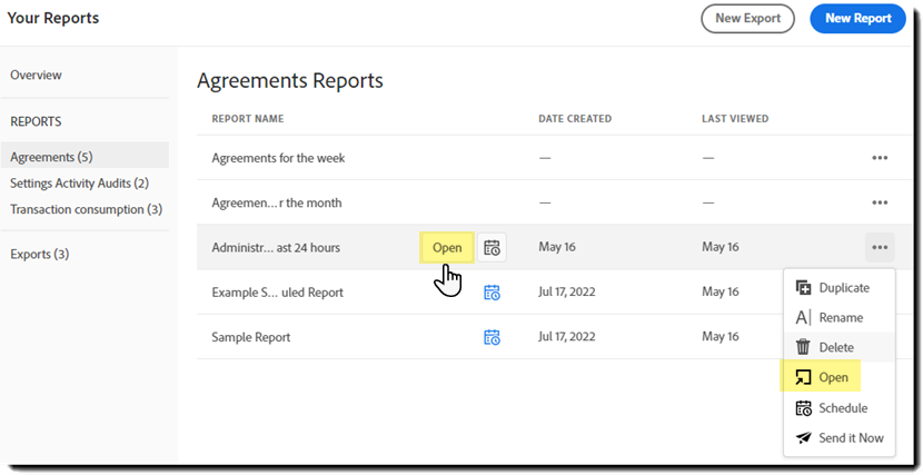 Berichte und Datenexporte